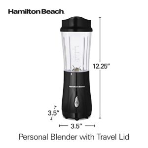 Hamilton Beach Personal Blender for Shakes and Smoothies with 14 Oz Travel Cup and Lid, Black (51101AV)