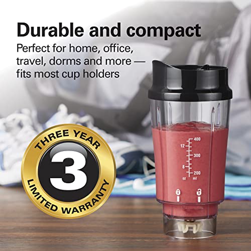 Hamilton Beach Personal Blender for Shakes and Smoothies with 14 Oz Travel Cup and Lid, Black (51101AV)