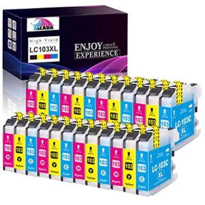 jalada compatible ink cartridge replacement for brother lc103 lc103xl lc101 lc101xl compatible for brother mfc j870dw j450dw j470dw j650dw j4410dw j4510dw j4710dw j6720dw printer (8c 8m 8y)