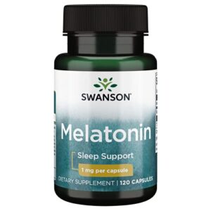 swanson melatonin – herbal supplement promoting relaxation & sleep support – aiding a normal sleep schedule – (120 capsules, 1mg each)