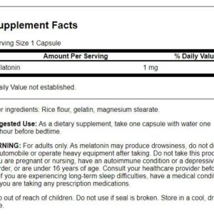 Swanson Melatonin - Herbal Supplement Promoting Relaxation & Sleep Support - Aiding a Normal Sleep Schedule - (120 Capsules, 1mg Each)