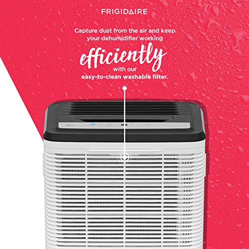 Frigidaire FFAP5033W1 Dehumidifier, High Humidity 50 Pint Capacity with Built-In Pump and a Easy-to-Clean Washable Filter, in White