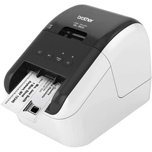 Brother QL-800 Professional Label Printer - Wired USB Connectivity - Black and Red Printing, 2.4" Wide, 300 x 300 dpi, 93 Labels Per Minute, Automatic Cutter, Postage and Barcode Printer