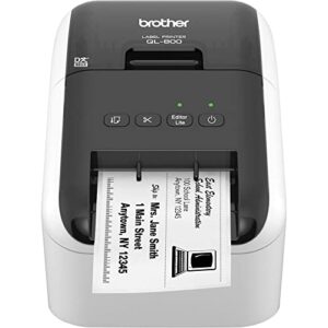 Brother QL-800 Professional Label Printer - Wired USB Connectivity - Black and Red Printing, 2.4" Wide, 300 x 300 dpi, 93 Labels Per Minute, Automatic Cutter, Postage and Barcode Printer