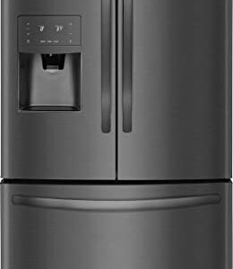 Frigidaire 4-Piece Black Stainless Steel Kitchen Package with FFHB2750TD 36 French Door Refrigerator FFGF3054TD 30 Gas Freestanding Range FFMV1645TD 30 Over-the-Range Microwave and FFID2426TD 24 Fully Integrated Dishwasher