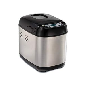 hamilton beach digital electric bread maker machine artisan and gluten-free, 2 lbs capacity, 14 settings, black and stainless steel