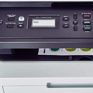 Brother HL-L3290CDWB Compact Wireless Digital Color Laser All-in-One Printer, Duplex Printing, Print Scan Copy, 25ppm, 250-sheet, Bundle with JAWFOAL Printer Cable