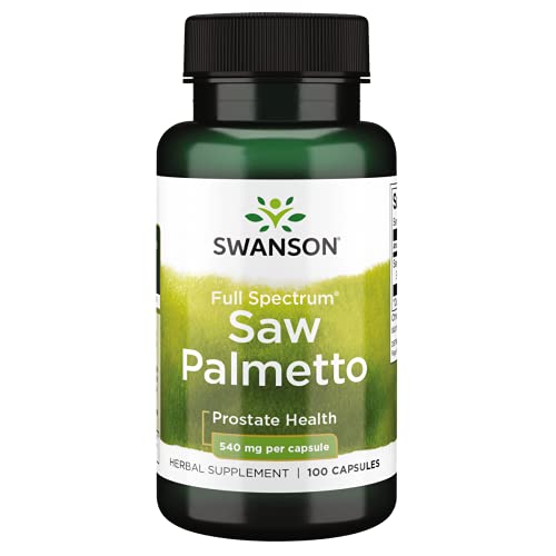 Swanson Saw Palmetto - Herbal Supplement Promoting Male Prostate Health Support - Natural Hair Supplement & Urinary Health Support - 540 mg 100 Capsules