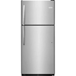 frigidaire fftr2021ts 30″ top freezer refrigerator with 20.4 cu. ft. total capacity 2 full width glass refrigerator shelves 1 full width wire freezer shelf reversible door and 2 crisper drawers in stainless steel