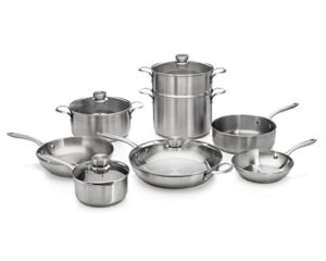 frigidaire 11ffspan17 ready cook cookware, 12-piece, stainless steel, 12 pieces