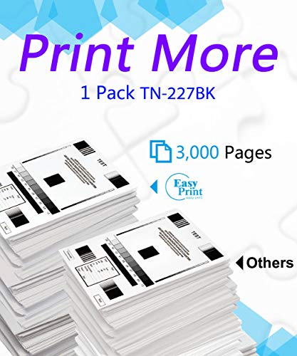 EASYPRINT (1-Pack, Black) Compatible TN-227 Toner Cartridge TN-227 Black Used for Brother HL-L3210CW L3230CDW L3710CDW L3270CDW DPC-L3550CDW MFC-L3710CW L3750CDW L3770CDW Printer