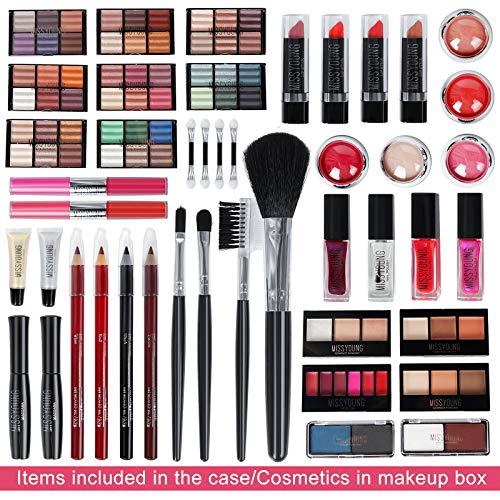 FantasyDay All-in-one Holiday Make up Gift Set | Makeup Kit for Women Full Kit Essential Starter Bundle Include Eyeshadow Palette Lipstick Blush Foundation Concealer Face Powder Mascara Lipgloss Brush