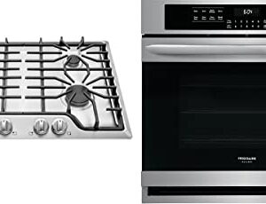 Frigidaire 2-Piece Kitchen Package with FFGC3026SS 30" Gas Cooktop, and FGEW3065PF 30" Electric Single Wall Oven in Stainless Steel