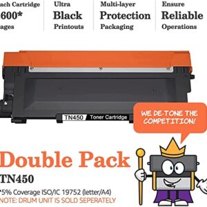 TONERNEEDS Laser Toner Cartridges — Compatible with Brother TN450 — for Brother Printers HL2270DW, HL2280DW, HL2230, HL2240, MFC7360N, MFC7860DW, DCP7065DN and IntelliFax 2840 (Black, 2-Pack)