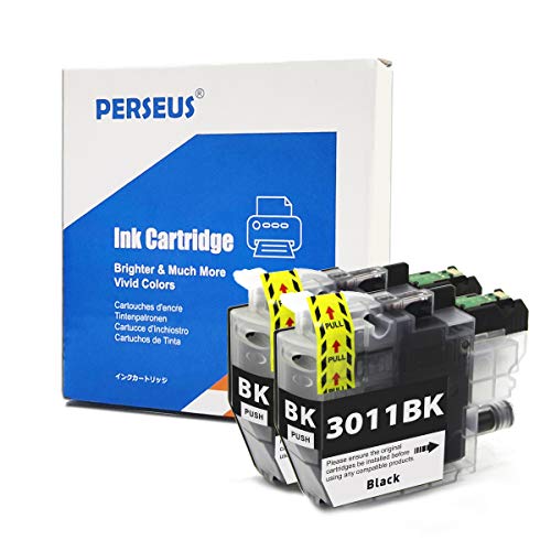 PERSEUS Compatible Ink Cartridge Replacement for Brother LC3011 LC3011BK Black, use for MFC-J690DW, MFC-J491DW, MFC-J895DW, MFC-J497DW Printer Ink, 2pack