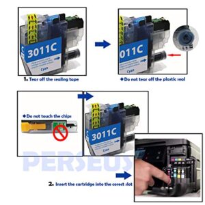 PERSEUS Compatible Ink Cartridge Replacement for Brother LC3011 LC3011BK Black, use for MFC-J690DW, MFC-J491DW, MFC-J895DW, MFC-J497DW Printer Ink, 2pack