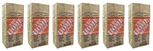 home depot heavy duty brown paper 2-ply, 30 gallon lawn, leaf, yard waste bags value bundle – great for home and garden (6 total bags included)