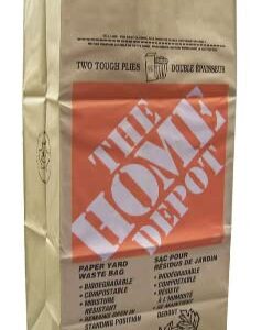 Home Depot Heavy Duty Brown Paper 2-Ply, 30 Gallon Lawn, Leaf, Yard Waste Bags Value Bundle – Great for Home and Garden (6 Total Bags included)