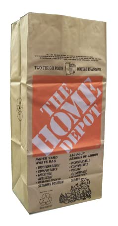 Home Depot Heavy Duty Brown Paper 2-Ply, 30 Gallon Lawn, Leaf, Yard Waste Bags Value Bundle – Great for Home and Garden (6 Total Bags included)