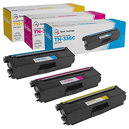 LD Compatible Toner Cartridge Replacement for Brother TN336 High Yield (Cyan, Magenta, Yellow, 3-Pack)