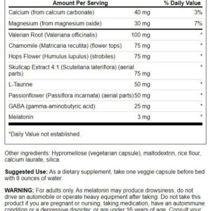 Swanson Sleep Essentials Includes GABA and Melatonin - 60 Veg Capsules (2 Pack)