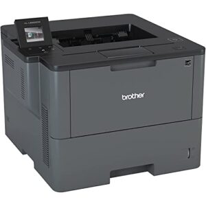 brother hl-l6300dw wireless single-function monochrome laser printer, gray – print only – 48 ppm, 1200×1200 dpi, 8.5×14, 256mb memory, auto duplex printing, 520 sheet, ethernet, cbmoun printer cable