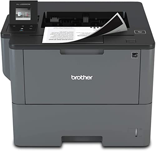 Brother HL-L6300DW Wireless Single-Function Monochrome Laser Printer, Gray - Print only - 48 ppm, 1200x1200 dpi, 8.5x14, 256MB Memory, Auto Duplex Printing, 520 Sheet, Ethernet, Cbmoun Printer Cable