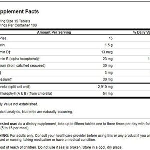 Swanson Chlorella 194 mg 1500 Tabs 2 Pack