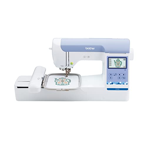 Brother New Model PE900 Embroidery Machine, Wireless LAN Connected, 193 Built-in Designs, 5" x 7" Hoop Area, Large 3.7" LCD Touchscreen, USB Port, 13 Font Styles, White