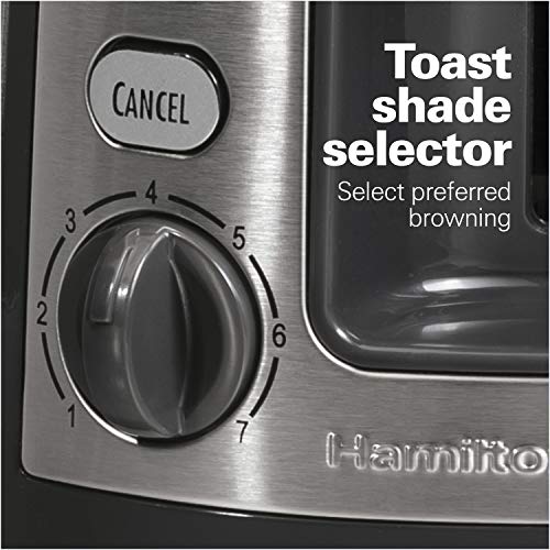 Hamilton Beach 2 Slice Extra Wide Slot Toaster with Shade Selector, Bagel, Keep Warm and Defrost Settings, Auto-Shutoff and Cancel Button, Silver and Grey (22816)