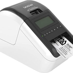 Brother QL-820NWB Professional Ultra Flexible Label Printer, White - WiFi, Ethernet and Bluetooth Connectivity - 110 Labels Per Minute, 300 x 600 dpi, LCD Display, Auto Cut, CBMOUN Printer Cable