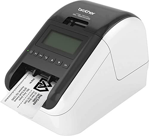 Brother QL-820NWB Professional Ultra Flexible Label Printer, White - WiFi, Ethernet and Bluetooth Connectivity - 110 Labels Per Minute, 300 x 600 dpi, LCD Display, Auto Cut, CBMOUN Printer Cable