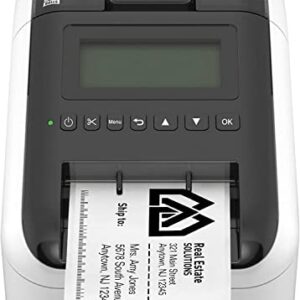 Brother QL-820NWB Professional Ultra Flexible Label Printer, White - WiFi, Ethernet and Bluetooth Connectivity - 110 Labels Per Minute, 300 x 600 dpi, LCD Display, Auto Cut, CBMOUN Printer Cable