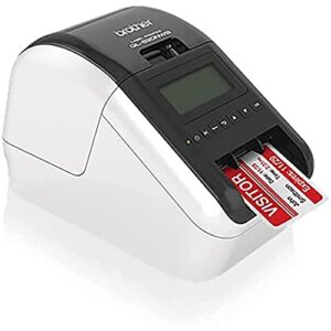 Brother QL-820NWB Professional Ultra Flexible Label Printer, White - WiFi, Ethernet and Bluetooth Connectivity - 110 Labels Per Minute, 300 x 600 dpi, LCD Display, Auto Cut, CBMOUN Printer Cable