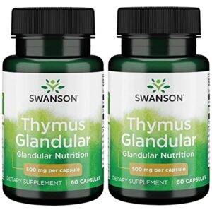 swanson raw thymus glandular 500 milligrams 60 capsules (2 pack)