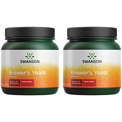 Swanson 100% Pure Brewer's Yeast Powder GMO-Free 1 lb (454 g) Pwdr (2 Pack)