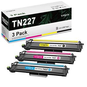 wiseta tn227 tn 227 compatible tn227 toner cartridge replacement for brother tn227 tn-223 tn223 compatible with mfc-l3770cdw mfc-l3750cdw hl-l3290cdw hl-l3210cw hl-l3230cdw (tn-227 c m y, 3 pack