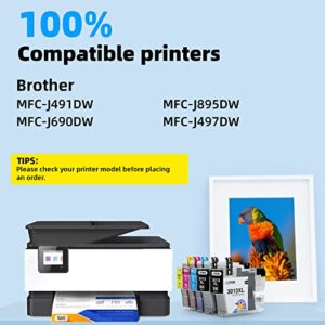 FLYINK Ink Cartridge bk/c/m/y Replacement for Brother LC3013 LC3011 3013 3011 for Brother MFC-J491DW MFC-J895DW MFC-J690DW MFC-J497DW Printers (5Pack)