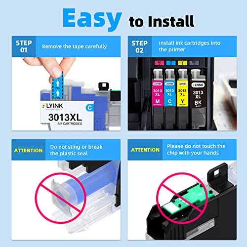 FLYINK Ink Cartridge bk/c/m/y Replacement for Brother LC3013 LC3011 3013 3011 for Brother MFC-J491DW MFC-J895DW MFC-J690DW MFC-J497DW Printers (5Pack)