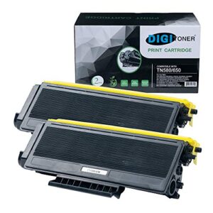 digitoner compatible tn580 tn650 tn620 toner cartridge – tn-580 tn-650 tn-620 high yield toner cartridge replacement for brother laser printer – black [2 pack]