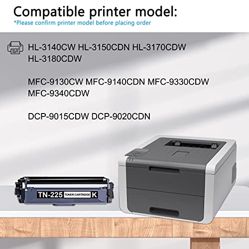 TN-225 TN225 TN221 High Yield Toner Cartridge Black Compatible TN-225BK Toner Cartridge 2 Pack Replacement for Brother TN225 TN221 HL-3180CDW MFC-9130CW 9330CDW 9340CDW DCP-9020CDN Printers by HIYO