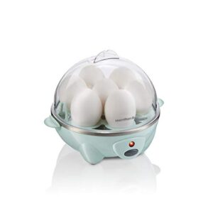 hamilton beach 25504 3-in-1 electric hard boiled egg cooker poacher & omelet maker, makes 7, mint