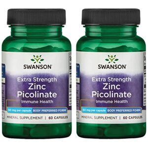 swanson extra strength zinc picolinate – body preferred form 50 mg 60 caps 2 pack