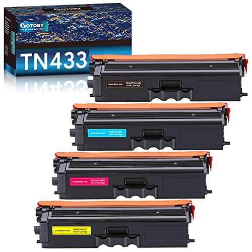 GOTOBY TN433 Compatible Toner Cartridge Replacement for Brother TN-433 TN-431 Brother HL-L8260CDW HL-L8360CDW MFC-L8610CDW MFC-L8900CDW HL-L9310CDW Printer Toner (Black, Cyan, Magenta, Yellow)