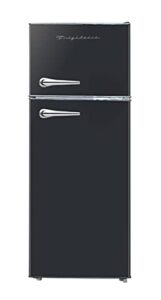 frigidaire efr786-black efr786 retro apartment size refrigerator with top freezer-2 door fridge with 7.5 cu ft of storage capacity, adjustable spill-proof shelves, door & crisper bins, black