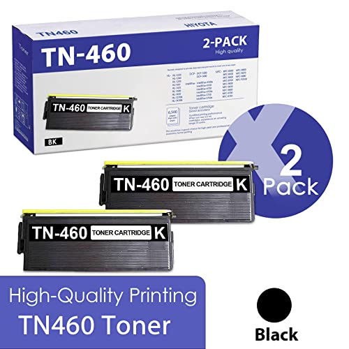 HIYOTA Compatible TN-460 TN460 Black Toner Cartridge Replacement for Brother TN460 DCP-1400 HL-1240 1250 1460 1435 1440 1450 MFC-8500 8600 8700 IntelliFax-4100e 4750 4750e Printers | TN 460 2PK