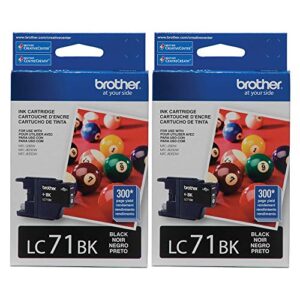 genuine brother lc71bk black ink cartridge 2-pack