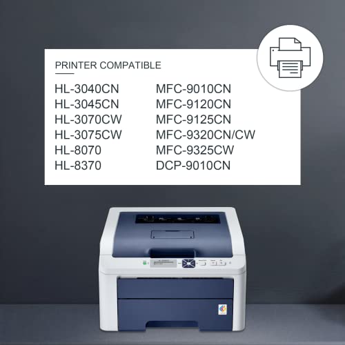 DRAWN TN-210BK TN-210C TN-210M TN-210Y Toner Compatible TN210 Toner Replacement for Brother HL-3040CN HL-3045CN HL-3070CW HL-3075CW HL-8070 HL-8370 MFC-9010CN Printer, 4-Pack (1BK/1C/1M/1Y)