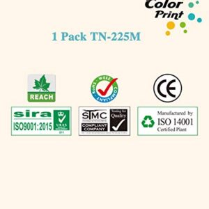 ColorPrint Compatible TN225 Toner Cartridge Replacement for Brother TN-225 M TN-225M TN225M TN221 Work with DCP-9020CDW HL 3140CW 3150CDW 3180CDW MFC 9130CW 9330CDW 9340CW Printer (1-Pack, Magenta)