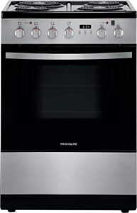 frigidaire 24 in. 1.9 cu. ft. electric range in stainless steel with hidden bake, ada compliant